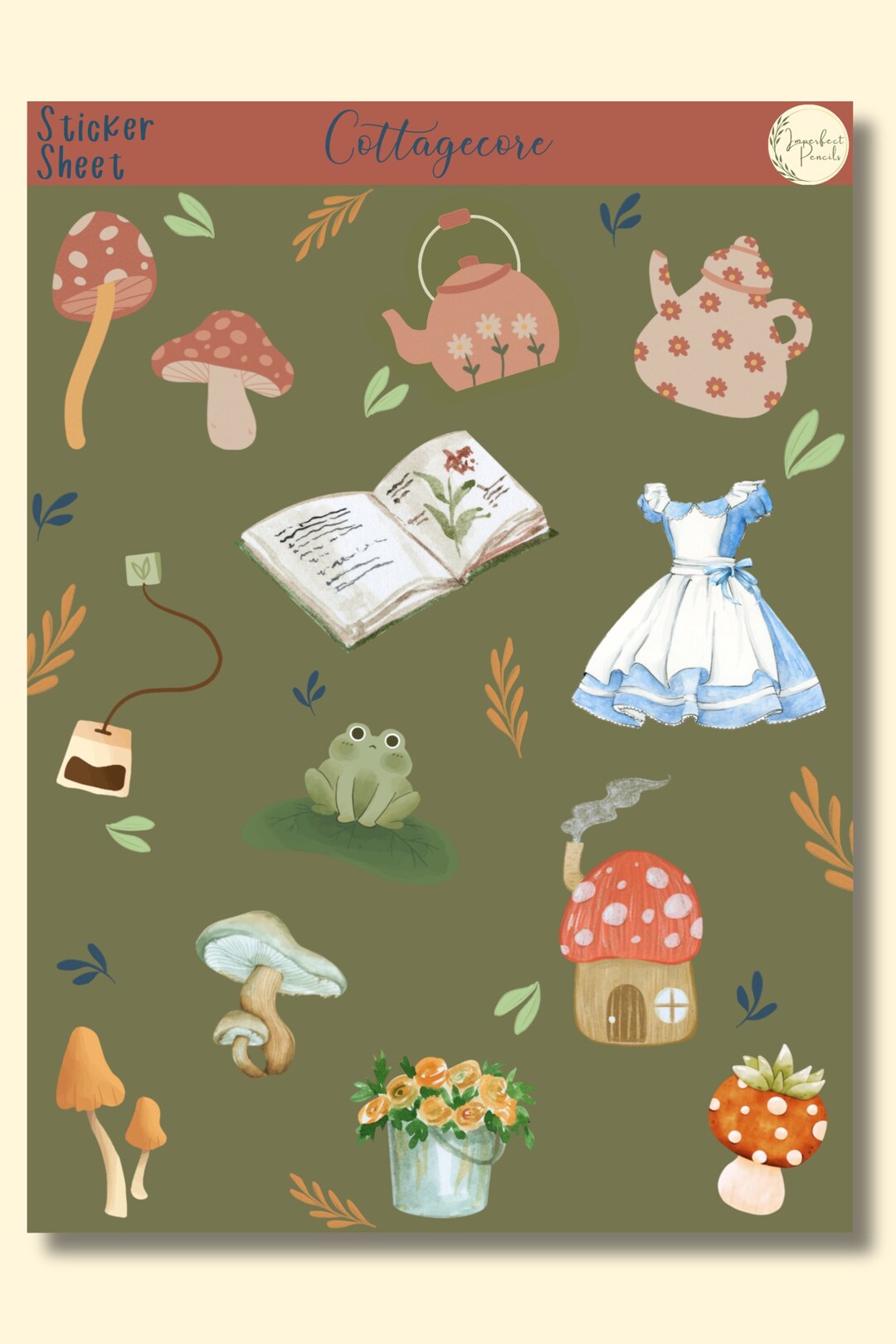 Cottagecore Sticker Sheet - Etsy