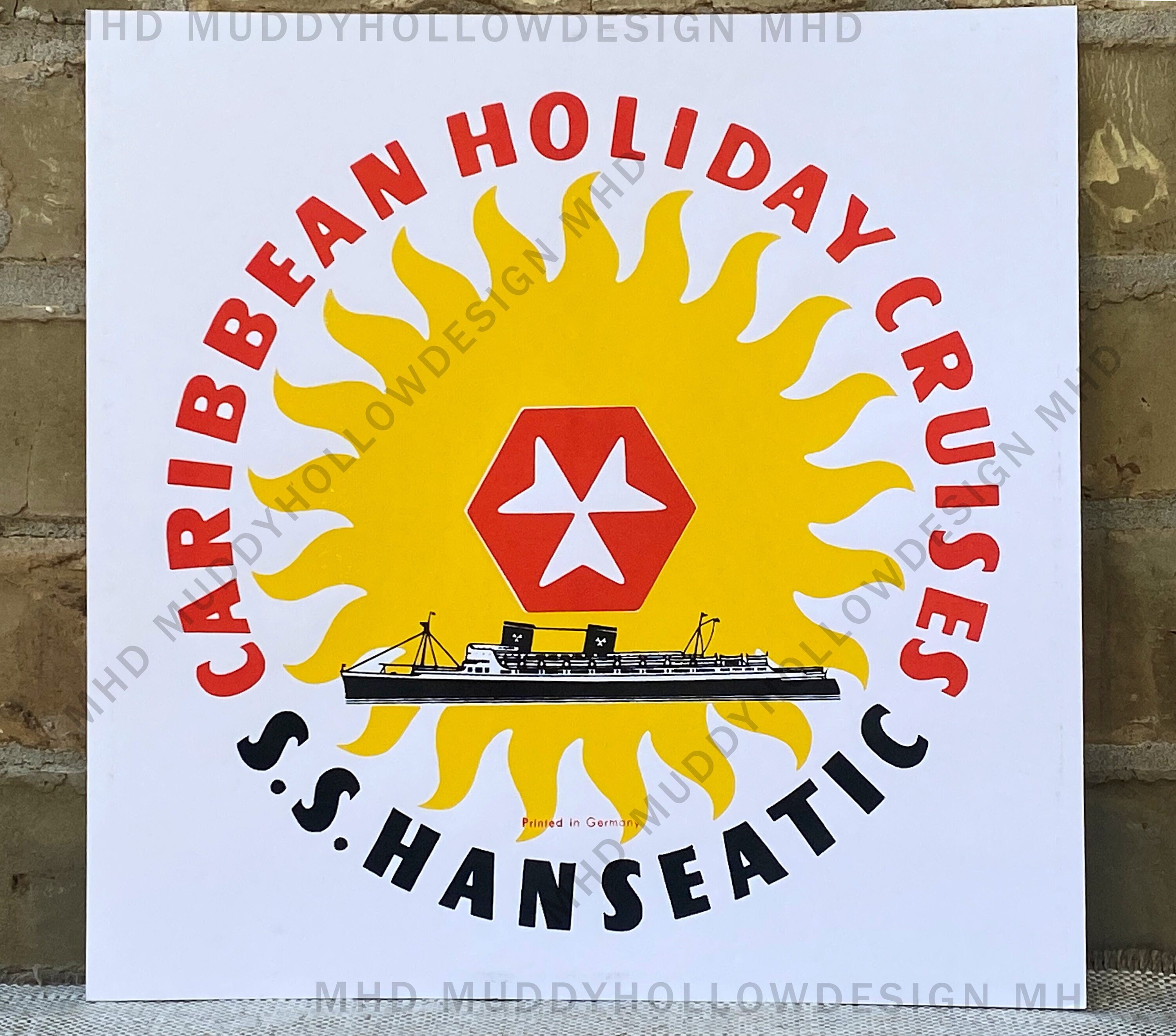 SS Hanseatic Caribbean Holiday Cruises Screen Print - Etsy