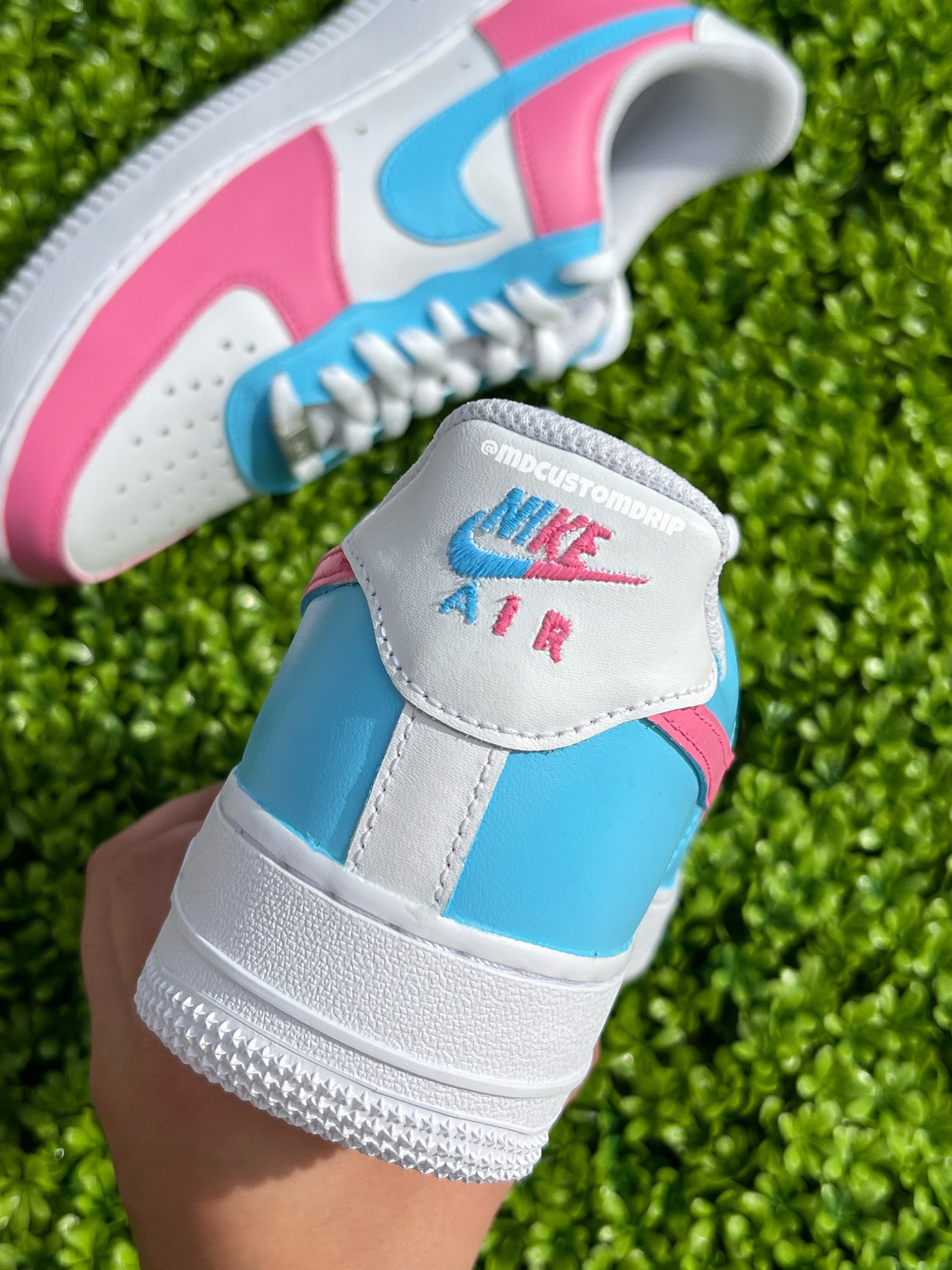 Custom Air Force 1 Sneakers, Custom Pink Air Force 1 , Custom Blue Air ...