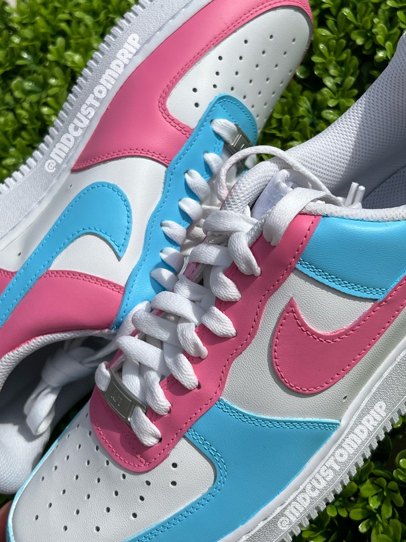 Custom Air Force 1 Sneakers, Custom Pink Air Force 1 , Custom Blue Air ...