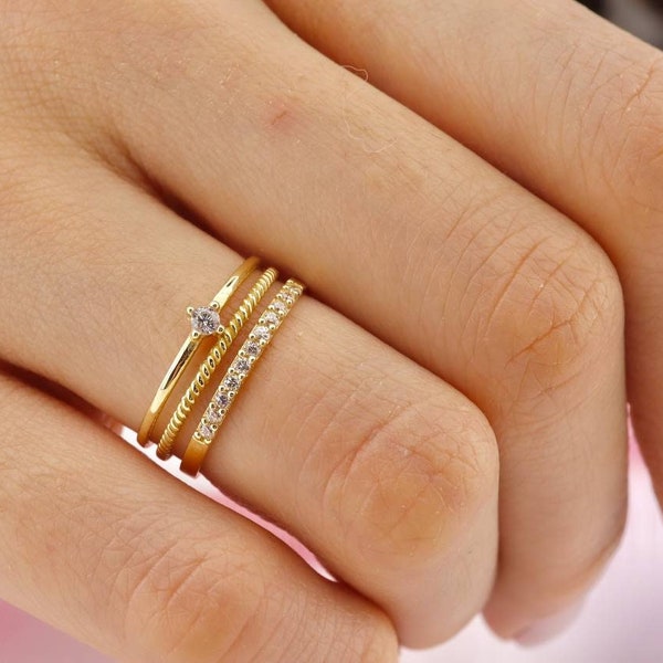 14k Gold Dainty Ring - Etsy