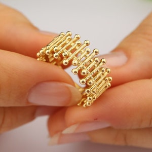 14K Solid Gold Ring, Real Gold Stacking Ring, Anniversary, Gift for ...