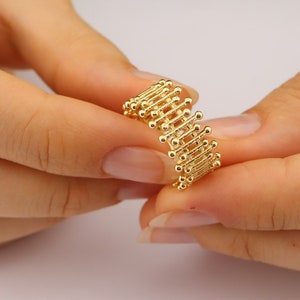 14K Solid Gold Ring, Real Gold Stacking Ring, Anniversary, Gift for ...