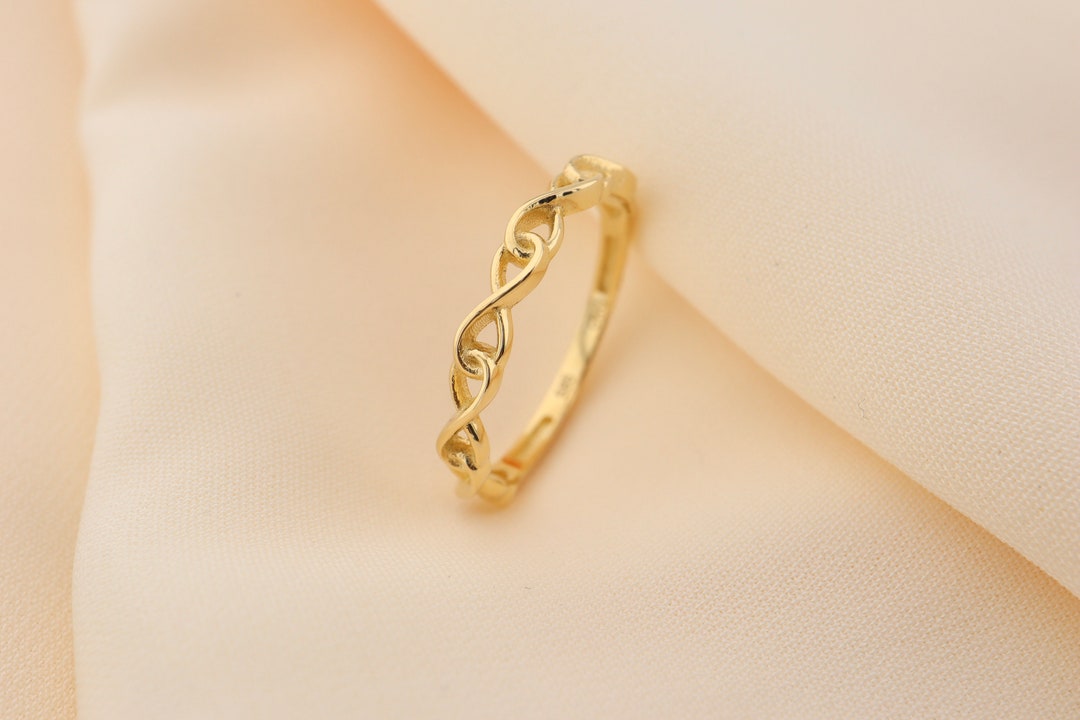 14K Solid Gold Infinity Ring- Infinity Wedding Ring - Eternity Ring ...