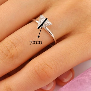 Triangle Diamond Engagement Ring Solid Gold Triangle Cut Engagement ...