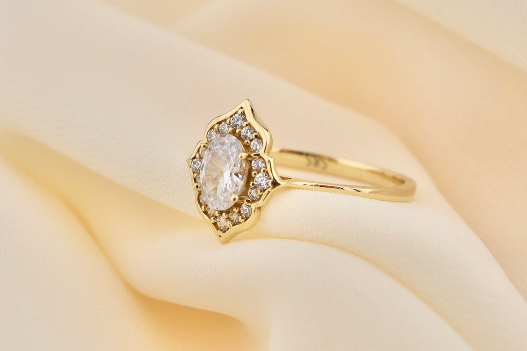 Real Gold Stacking Ring, Multistone Ring, Promise Ring , Gift for Wife ...