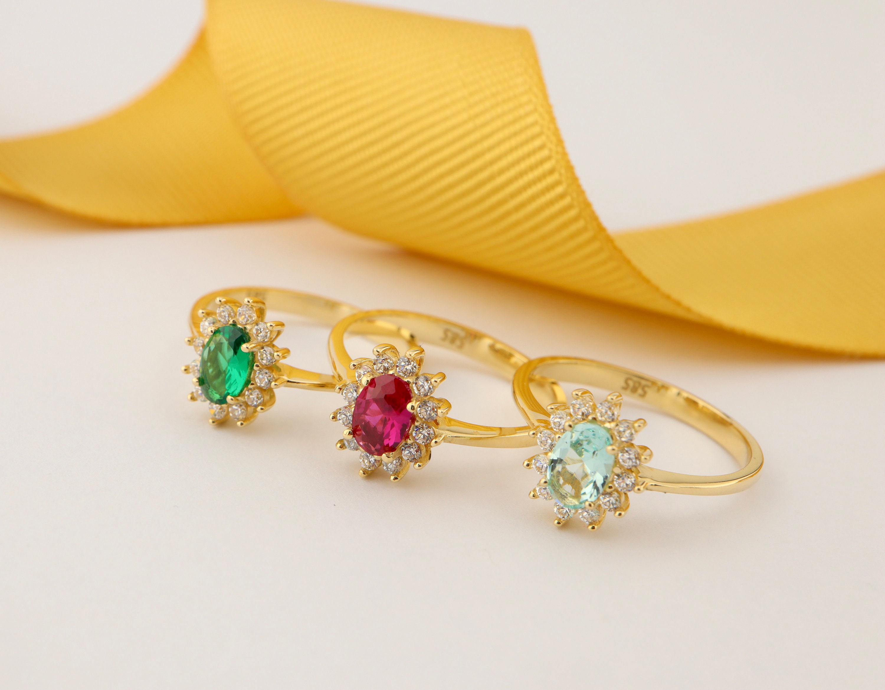 Red Wedding Ring 14K Solid Gold Ring Prencess Diana Ring - Etsy