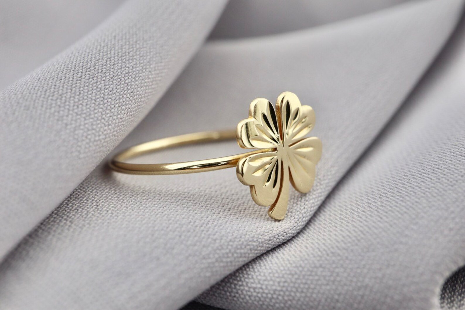 14K Solid Gold Cover Ring Real Gold Sparkle Stacking Delicate - Etsy