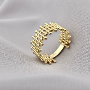 14K Solid Gold Ring, Real Gold Stacking Ring, Anniversary, Gift for ...