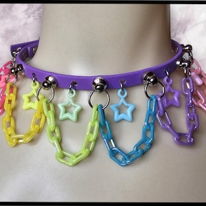 Little Kandi Raver Custom Chain Choker With Stars, Custom Choker ...