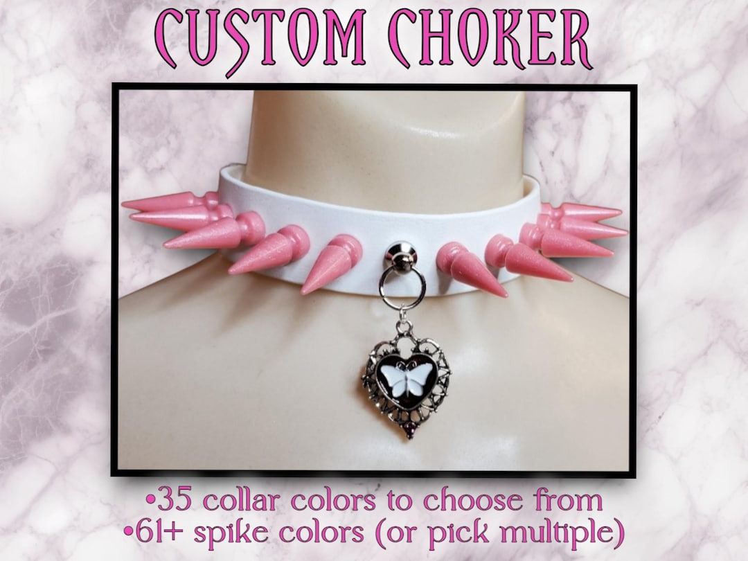 Mariposa Custom Spiked Choker, Custom Choker, Butterfly Choker, Pastel ...