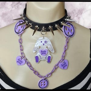 Somebunny Loathes You Custom Spiked Choker With Chains, Custom Choker ...