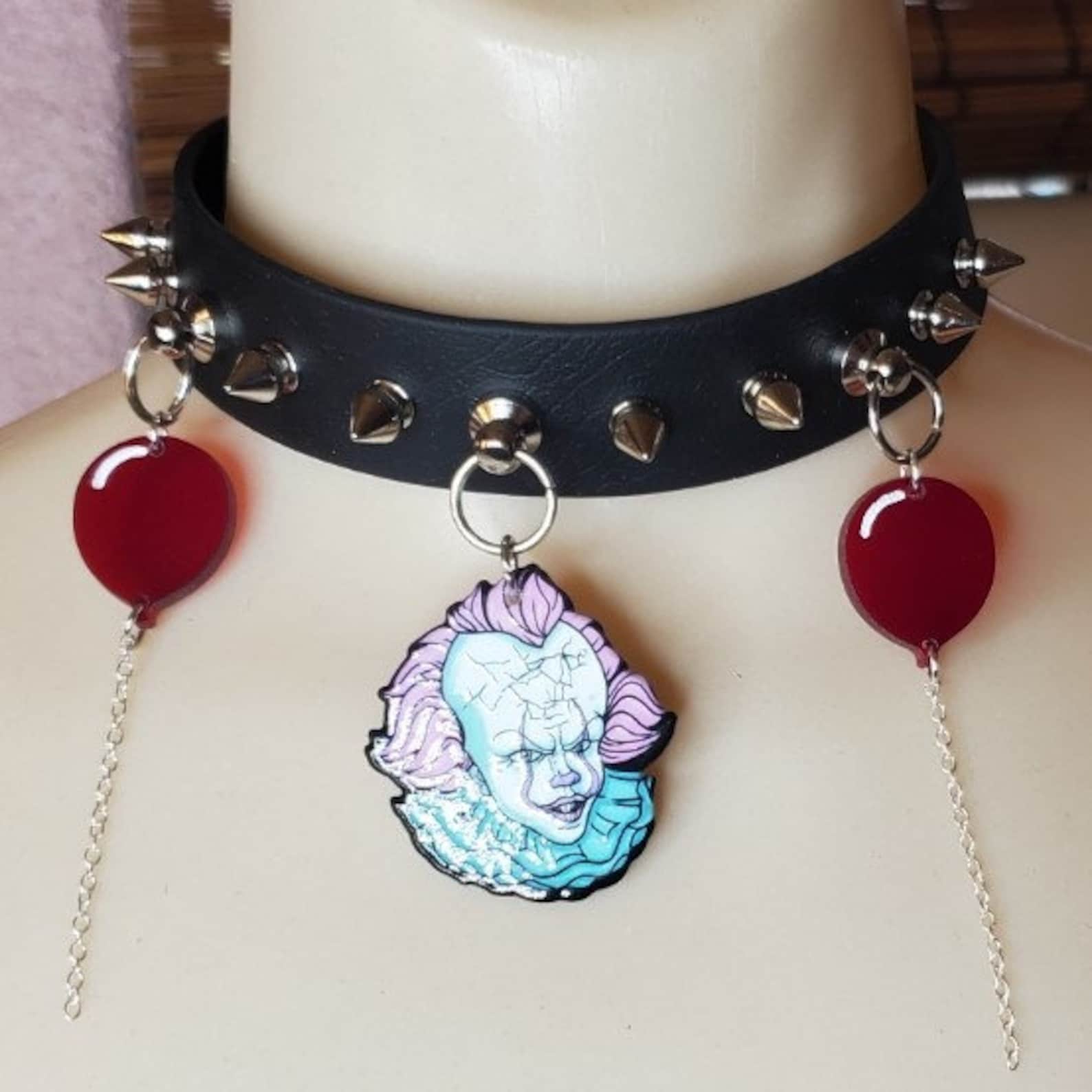 You'll Float Too Pennywisee Custom Spiked Choker, Custom Choker, Horror ...