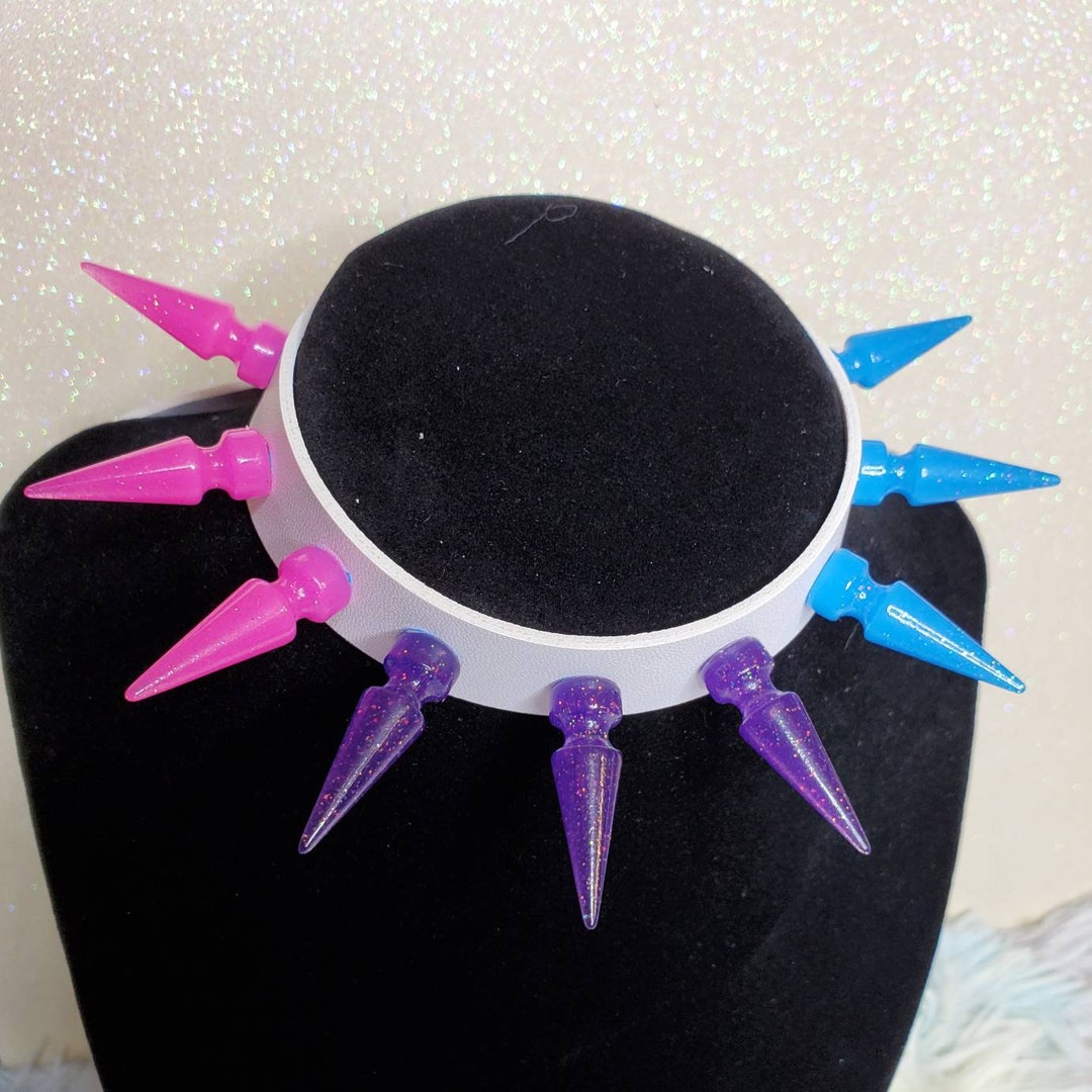 Bisexual Pride Flag Spiked Choker, LGBTQ Pride Month, LGBT, Custom ...