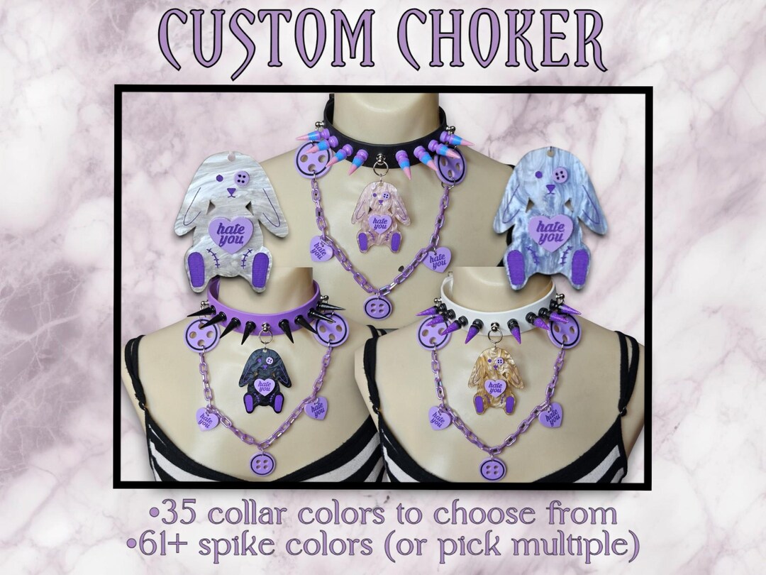 Somebunny Loathes You Custom Spiked Choker With Chains, Custom Choker ...