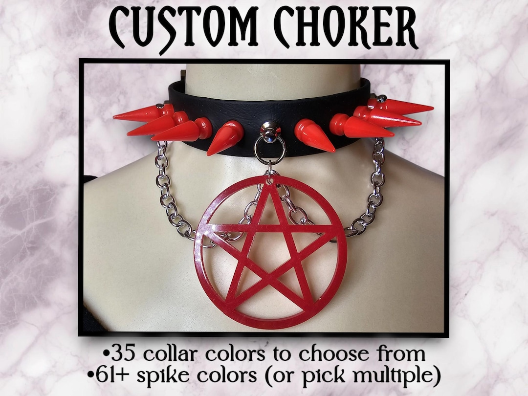 Ritual Custom Spiked Choker With Chains, Custom Choker, Spike Choker ...