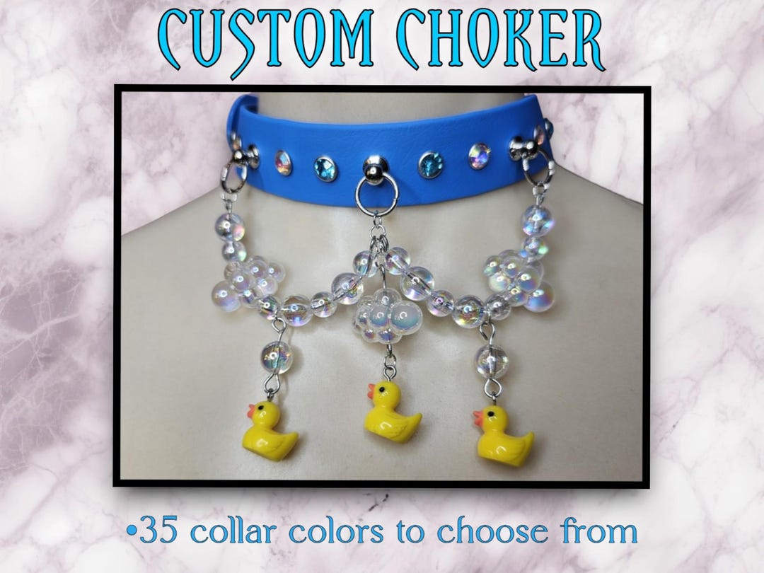 Gummi Ente Custom Strass Choker, Halsband personalisiert, Kidcore ...
