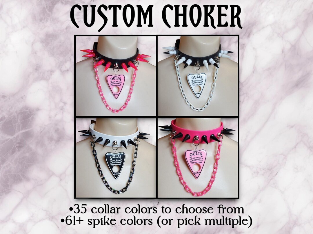 Beyond the Veil Custom Spiked Ouija Choker With Chains, Custom Choker ...