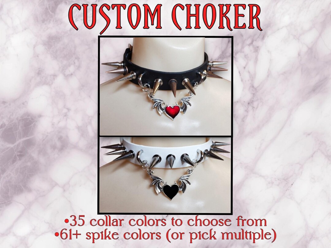 Love is in the Air Custom Spiked Choker, Custom Choker, Goth Jewelry ...
