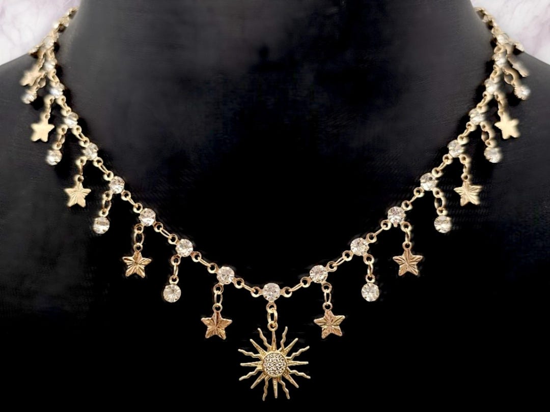 Whimsigoth Sun and Star Necklace, Celestial Accessories, Bohemian ...