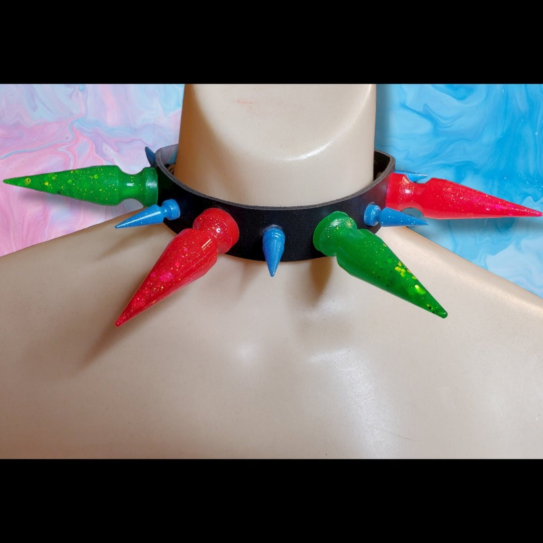 God Complex Custom Spiked Choker, Custom Choker, Giant Spike Choker ...