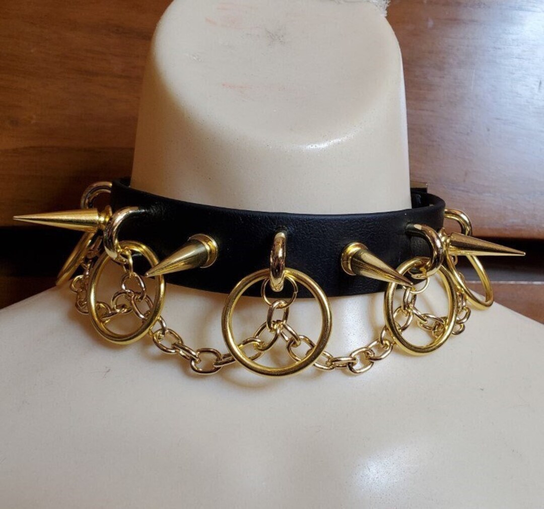 Ring Leader Custom Spiked Choker With Chains and O-ring, Custom Choker ...