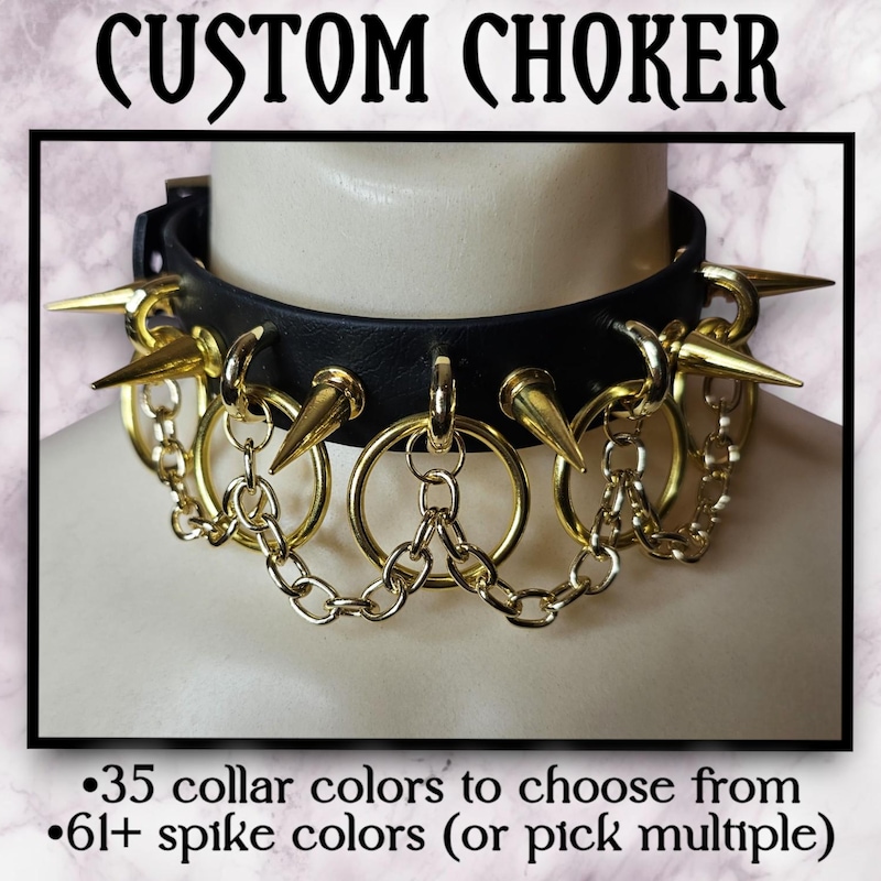 Goth Spike Ring Collar - Etsy