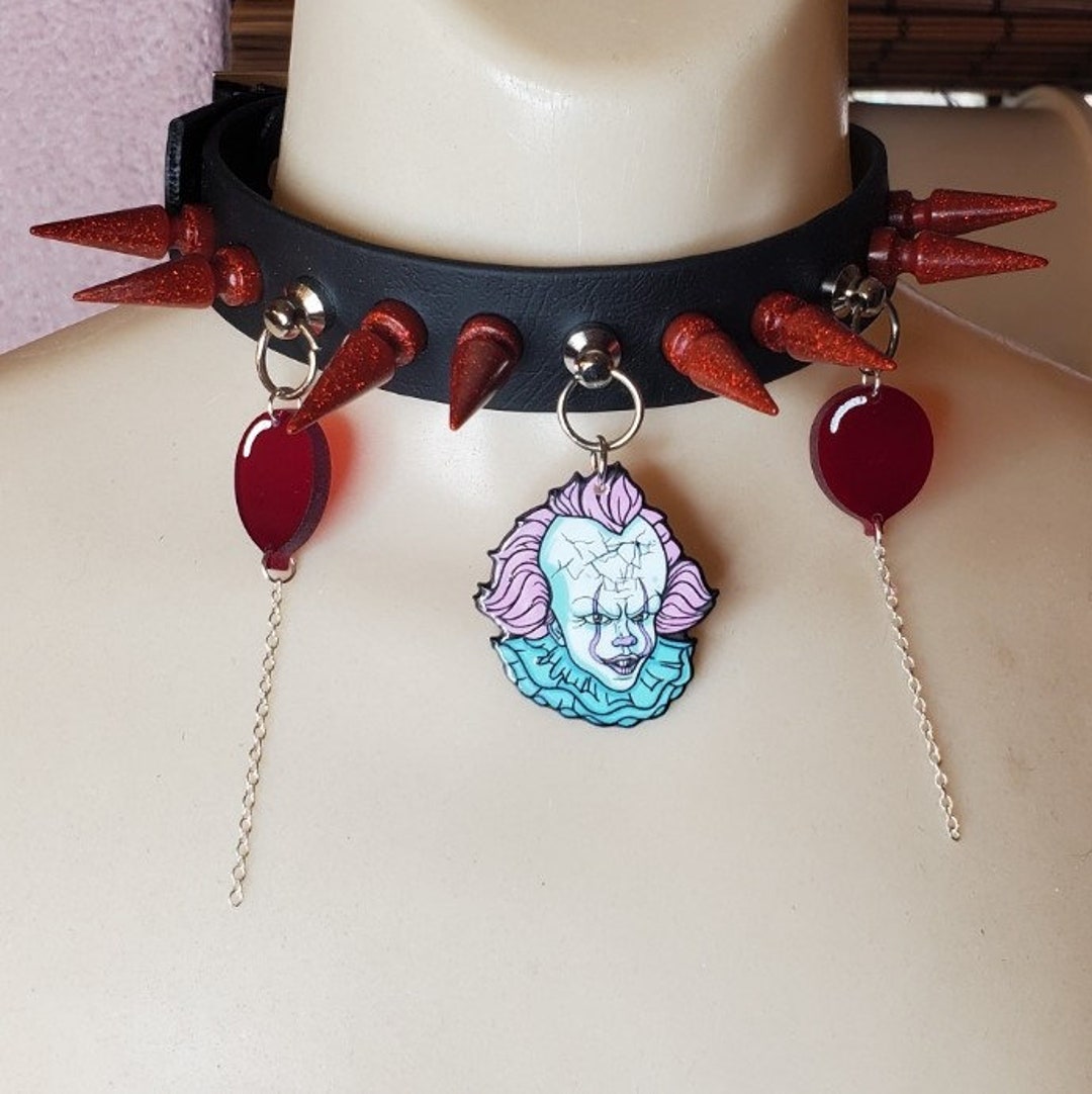 You'll Float Too Pennywisee Custom Spiked Choker, Custom Choker, Horror ...