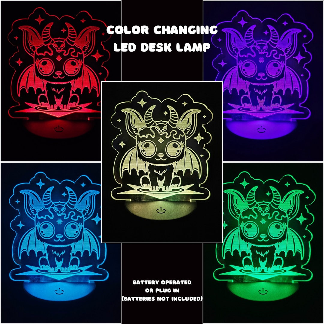 Vampire Bat Color Changing LED Sign, Desk Lamp, Led Light Sign, Night ...
