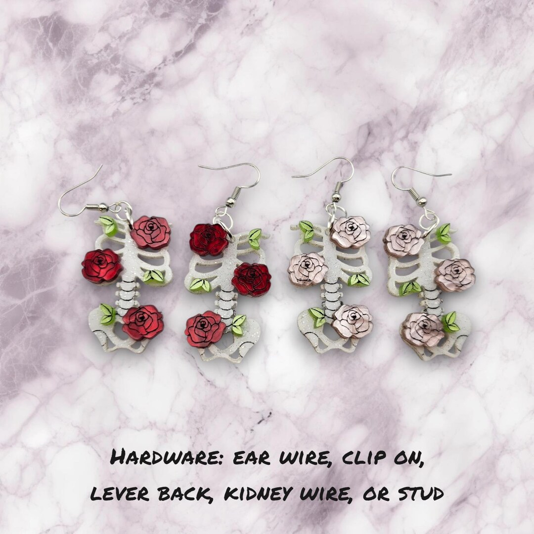Life in Death Skeleton Earrings, Whimsigoth Earrings, Halloween Jewelry ...