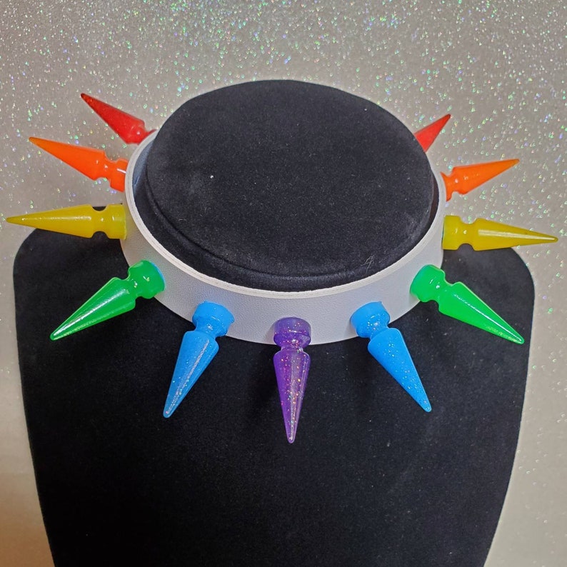 Gay Pride Flag Spiked Choker, LGBTQ Pride Month, LGBT, Custom Choker ...
