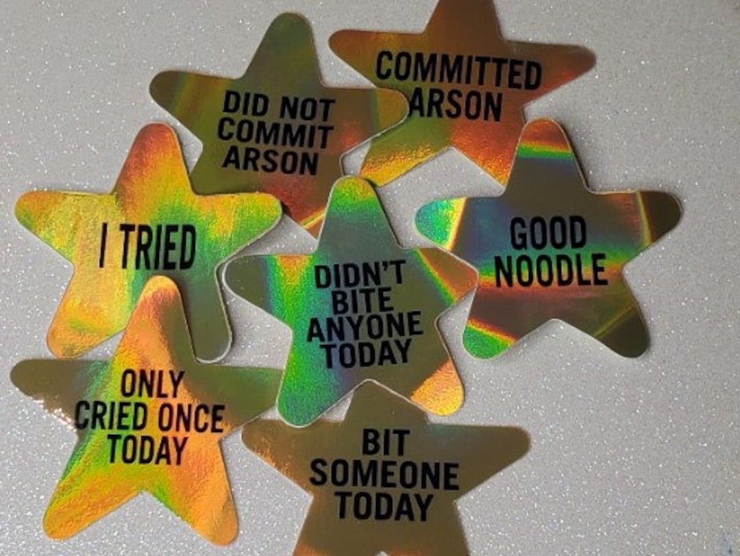 Gold Star Stickers, Holographic Stickers, Reward Stickers, Did Not ...