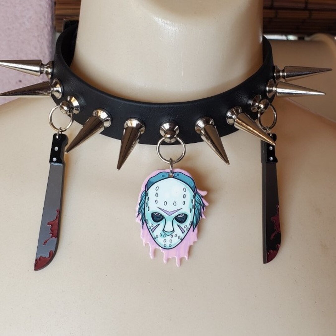 Thank God It's Friday Masked Killer Custom Spiked Choker, Custom Choker ...