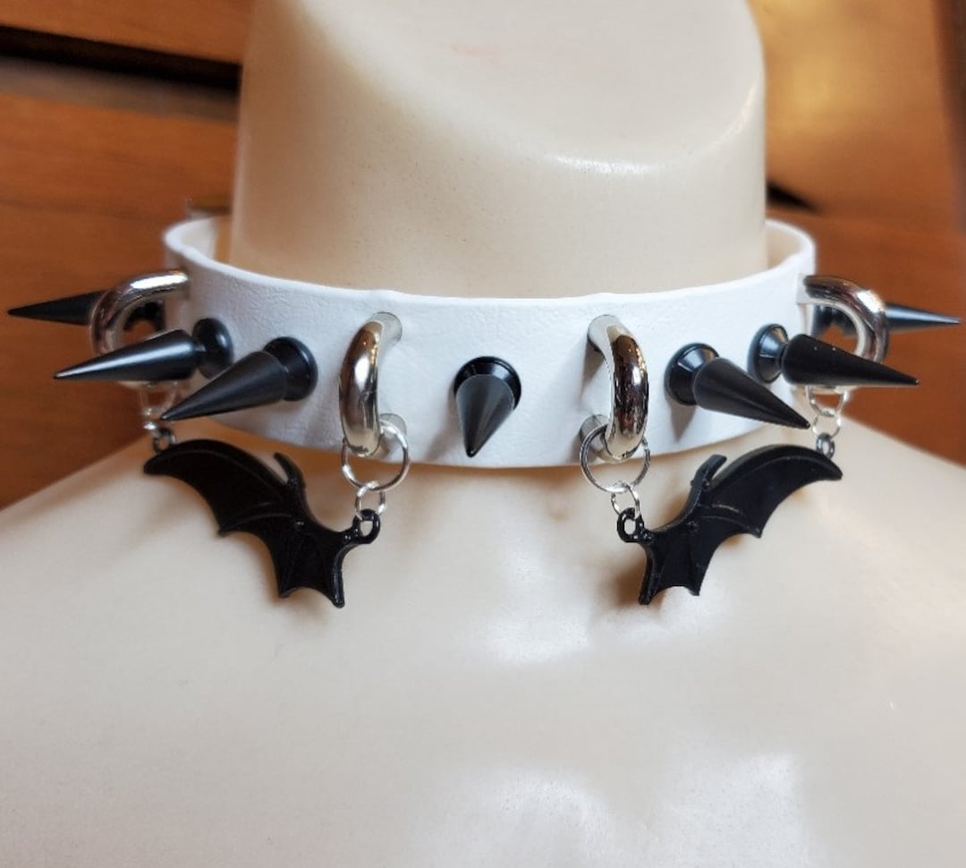 Winged Beast Custom Spiked Choker, Custom Choker, Goth Accessories, Bat ...