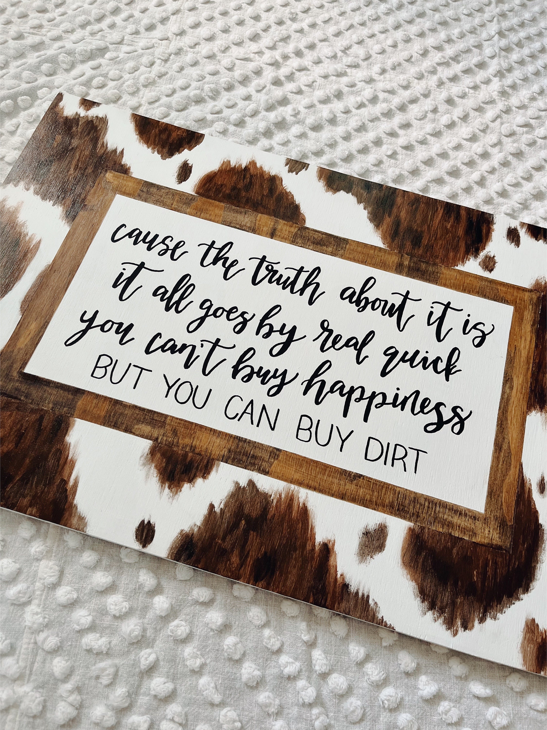 Cow Print Sign, Custom Cow Sign, Western Decor, Farmhouse Inspired, All ...