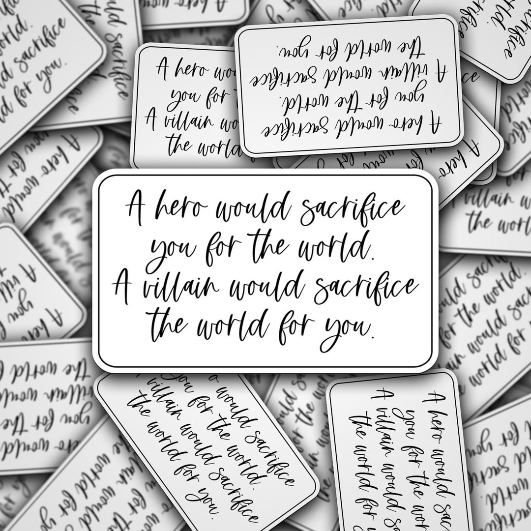 Bookish Quote Sticker: Hero Vs Villain (4 X 2.367 Inches) - Etsy