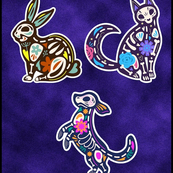 Sugar Skull Cat - Etsy