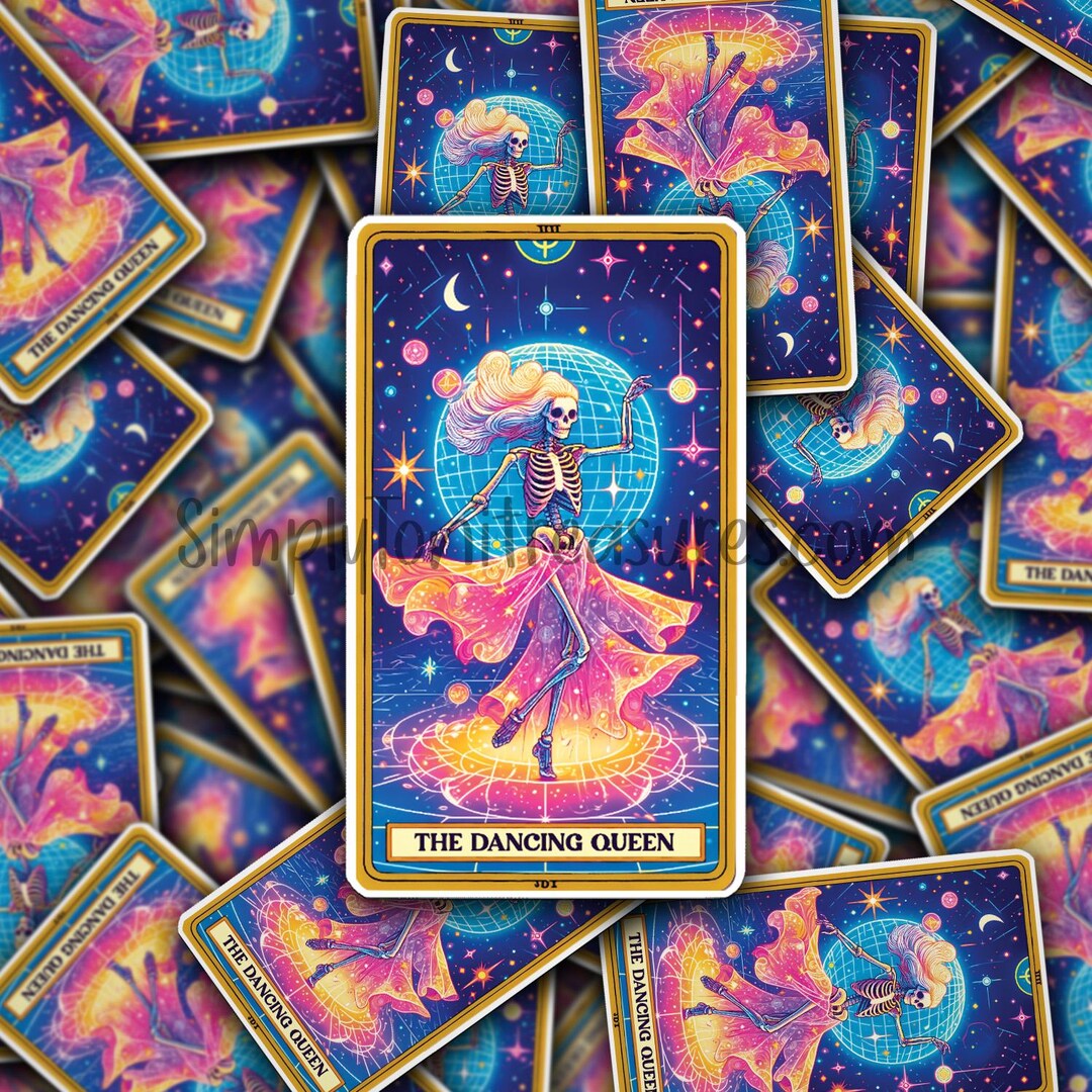 The Dancing Queen Tarot Card Vinyl Sticker Approx. 2.79 Inches X 4.75 ...