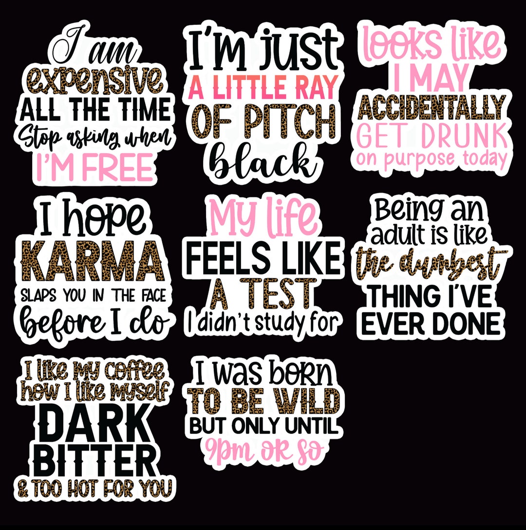 8 Funny Sarcastic Stickers Approximately 2.1 Inches X 1.8-2.1 Inches - Etsy