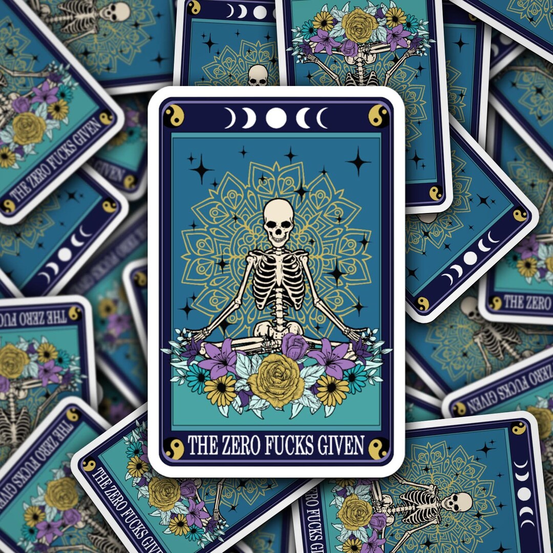 The Zero Fucks Given Tarot Card Vinyl Sticker Approximately 3.123 ...