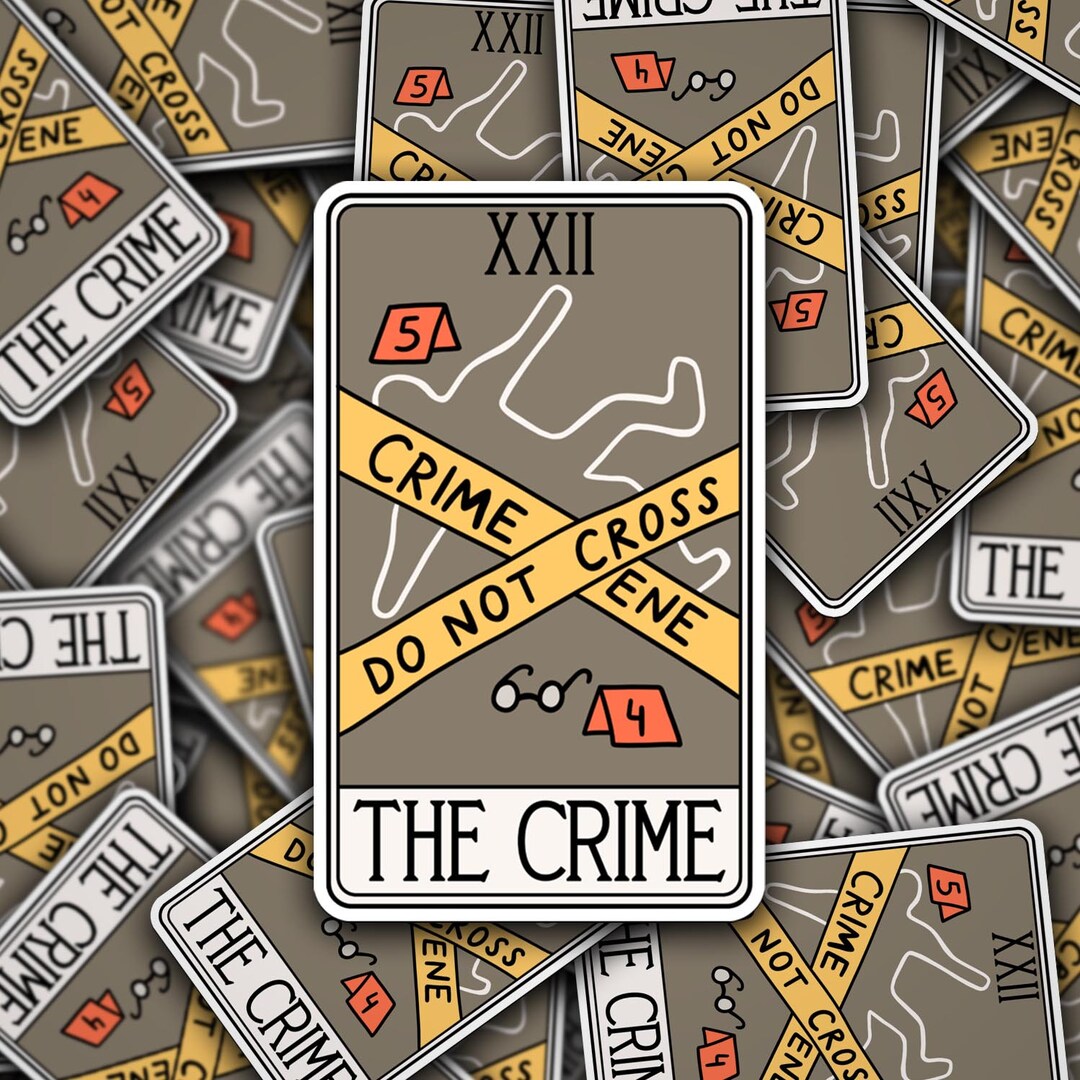 The Crime Tarot Card Inspired Sticker - True Crime Sticker - Vinyl ...