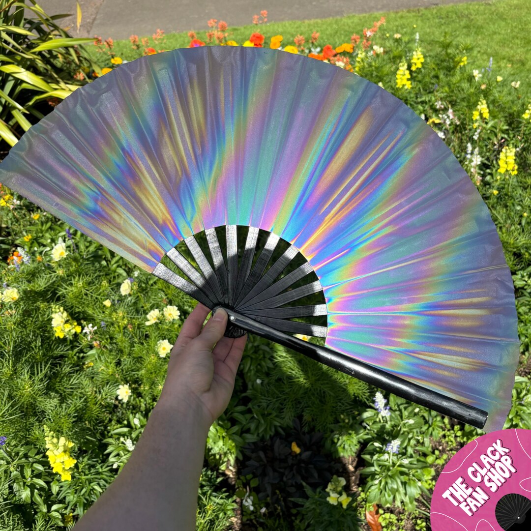 Reflective Fan / Drag Fan / Clack Fan / Festivals / Drag Queen - Etsy