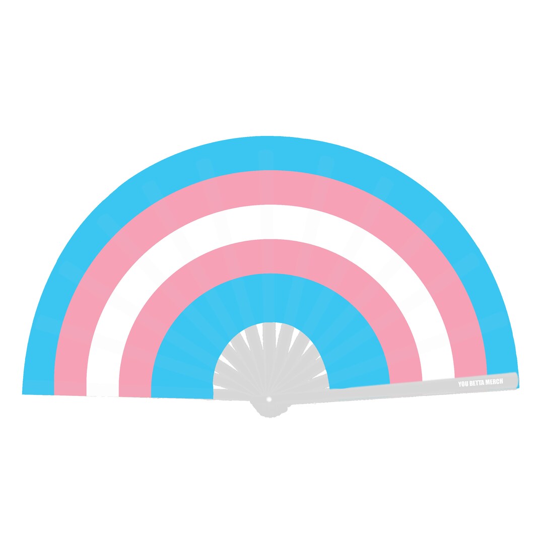 Trans Flag Fan / Drag Fan / Clack Fan / Festivals / Drag Queen - Etsy
