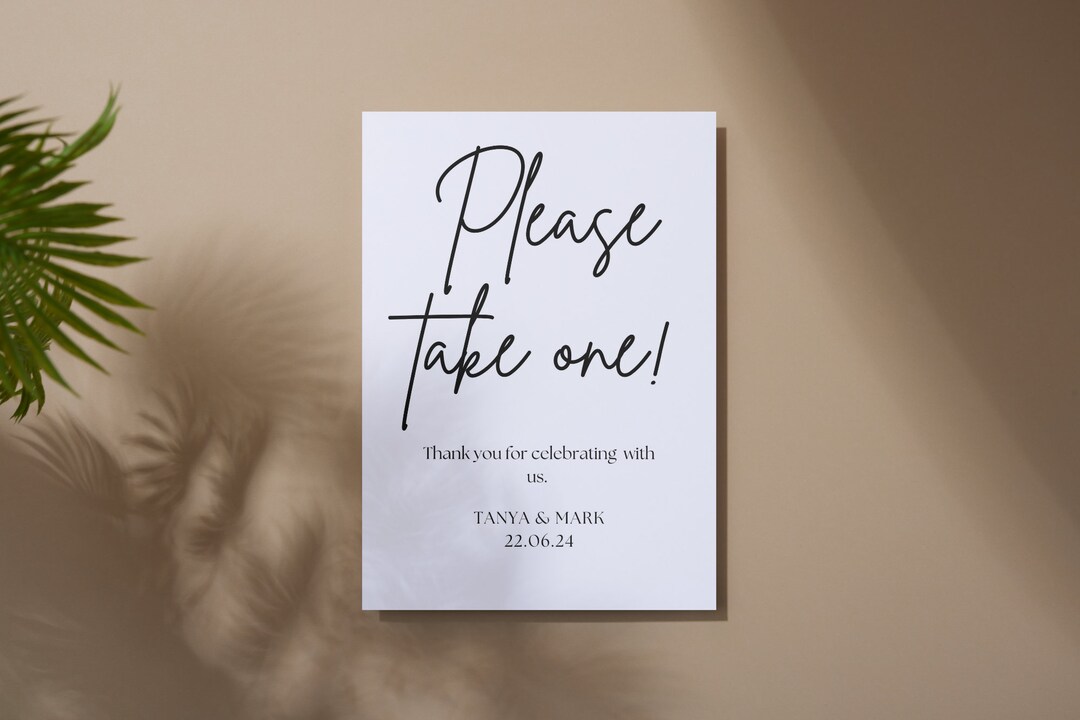 Wedding Favours, Event Favours Sign, Please Take a Favour,wedding Decor ...