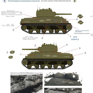 1/72 Colibri Decals #72109 - M4A2 Sherman (75) W - Stencil Lend-lease ...