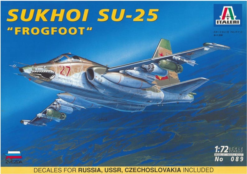 1/72 Italeri #089 - Sukhoi Su-25 Frogfoot A, Plastic Model Kit. - Etsy