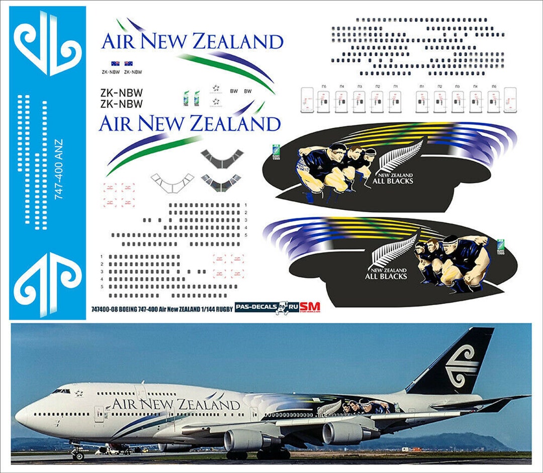 1/144 Pas-decals 747400-08 Boeing 747-400 Air New Zealand - Etsy