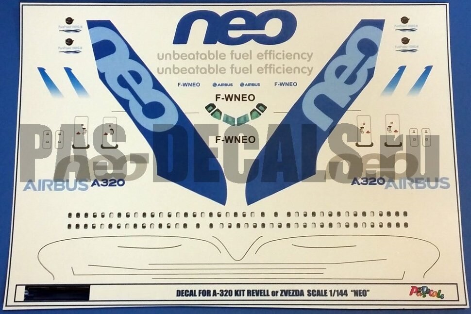 1/144 Pas-decals 320-26 Airbus A320 NEO, Decal for Revell Zvezda. - Etsy