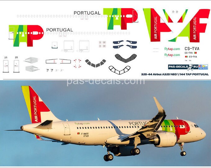 1/144 Pas-decals #320-44 - Airbus A320 NEO TAP Portugal. Decal - Etsy