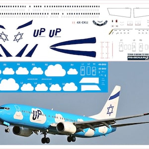 1/144 Pas-decals #737800-19 - Boeing 737-800 19 EL-AL Up - Etsy